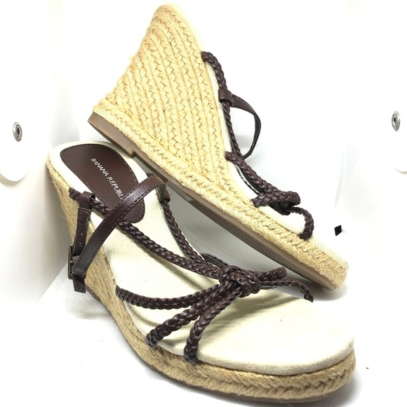 Banana Republic | Shoes | Banana Republic Wedge Espadrille Sandals ...